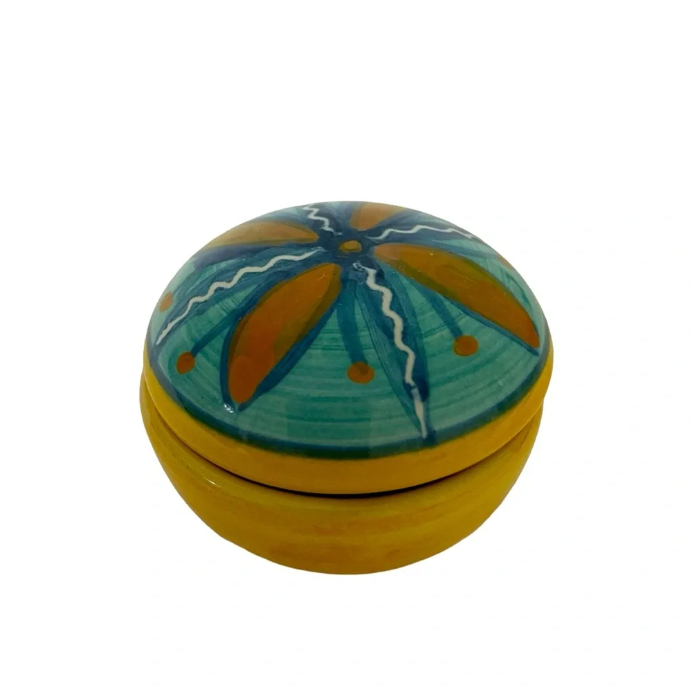 Artisan | Art | Vintage 9s Tiny Italian Ceramic Trinket Box Handmade ...